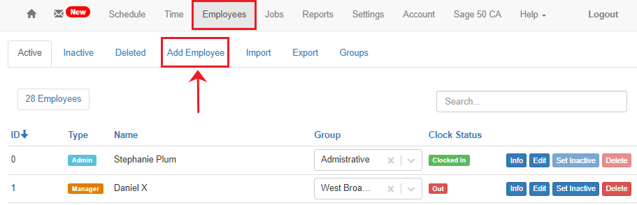 Adding Employees – VeriClock