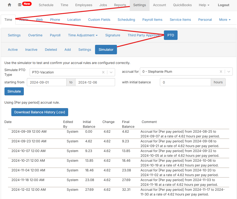 PTO Simulator – VeriClock