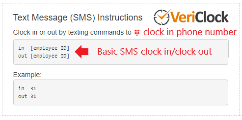 Instruction Cards For Clock in/out – VeriClock