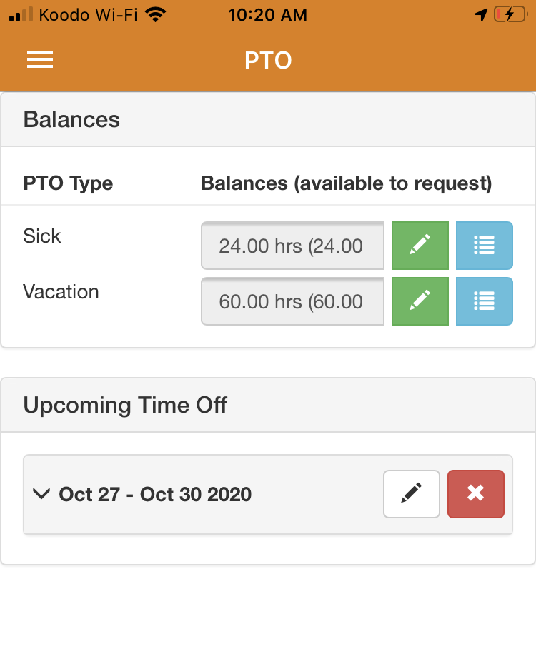 Requesting PTO – VeriClock