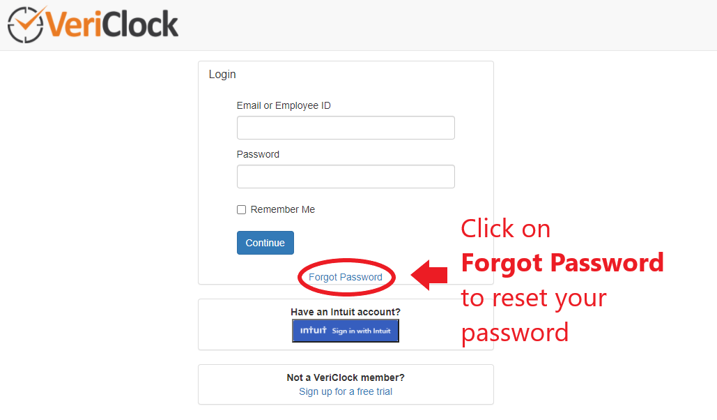 Reset Your Password From A Web Browser – VeriClock