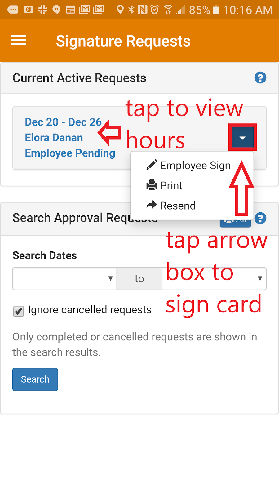Sign Your Timecard From The App – VeriClock