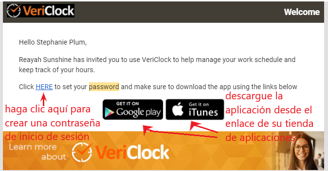 Employee Instructions for Using the VeriClock App (Spanish) - Inicie sesión en la aplicación ...