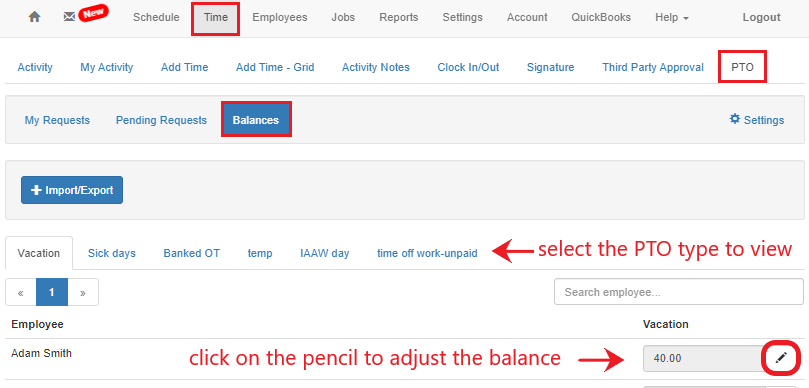 How to Adjust a PTO Balance – VeriClock