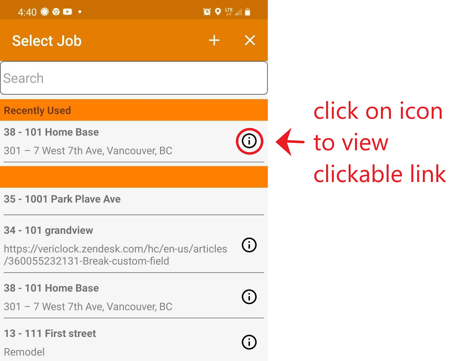 Configure Clickable Links in the VeriClock App – VeriClock