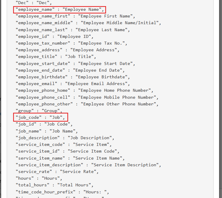 Renaming Report Columns – VeriClock