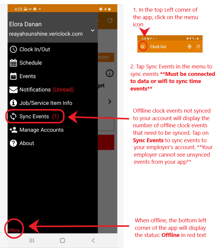 Employee Guide to Sync Offline Clock Events – VeriClock