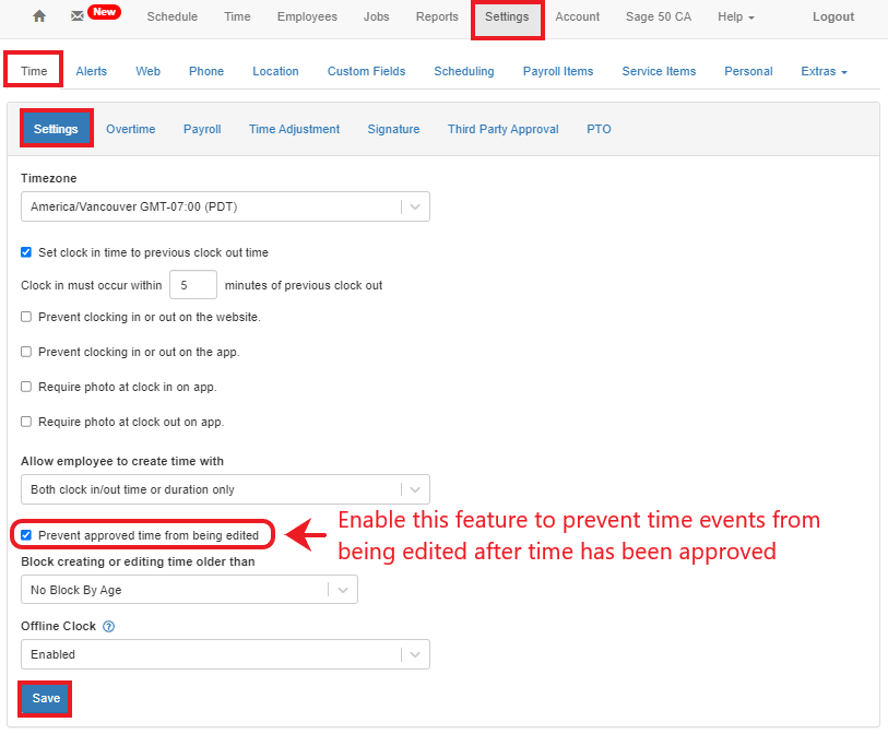 Setting up Time Approval – VeriClock