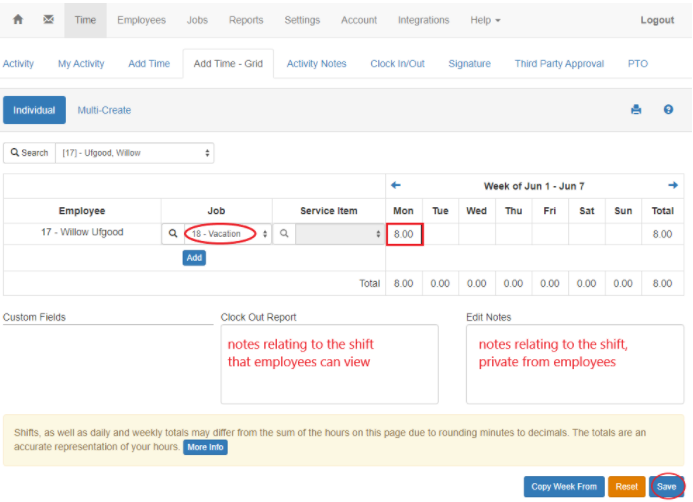 How to Clock out an employee in the future – VeriClock