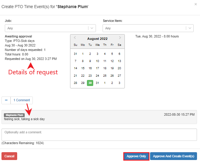 Approving PTO Requests – VeriClock